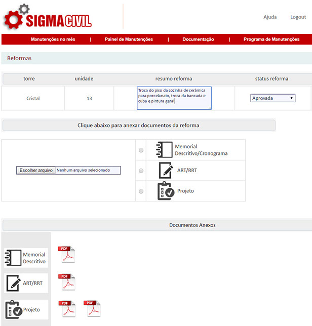 SigmaCivil - Sistema de Manutenção Predial
